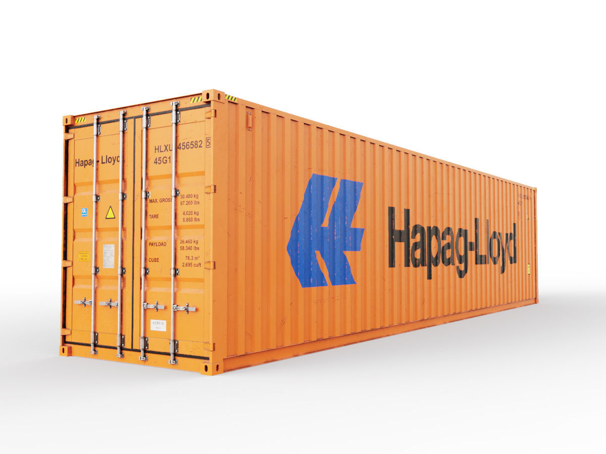 40 feet High Cube Hapag Lloyd shipping container 3D model | CGTrader