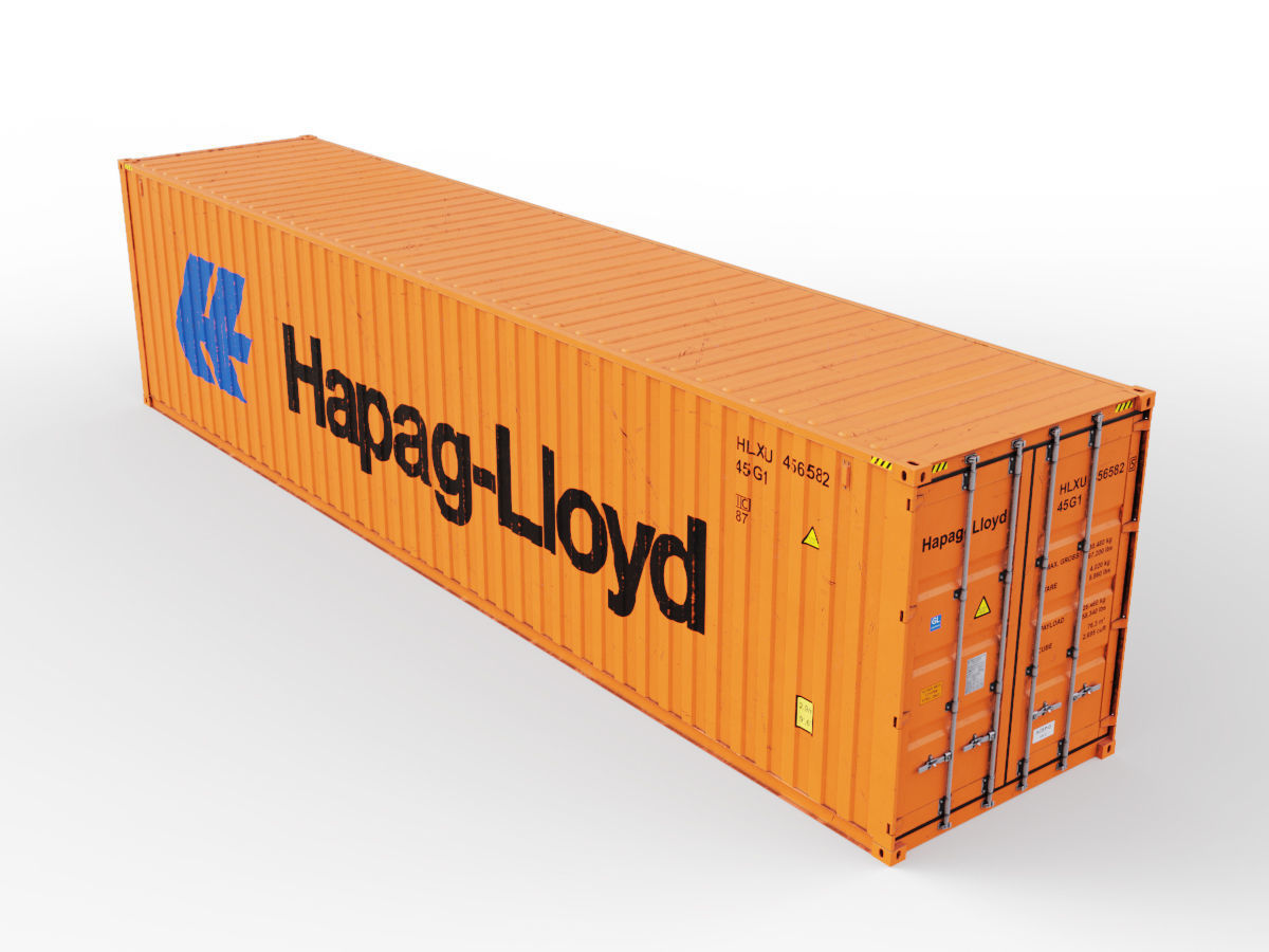 40 feet High Cube Hapag Lloyd shipping container 3D model | CGTrader