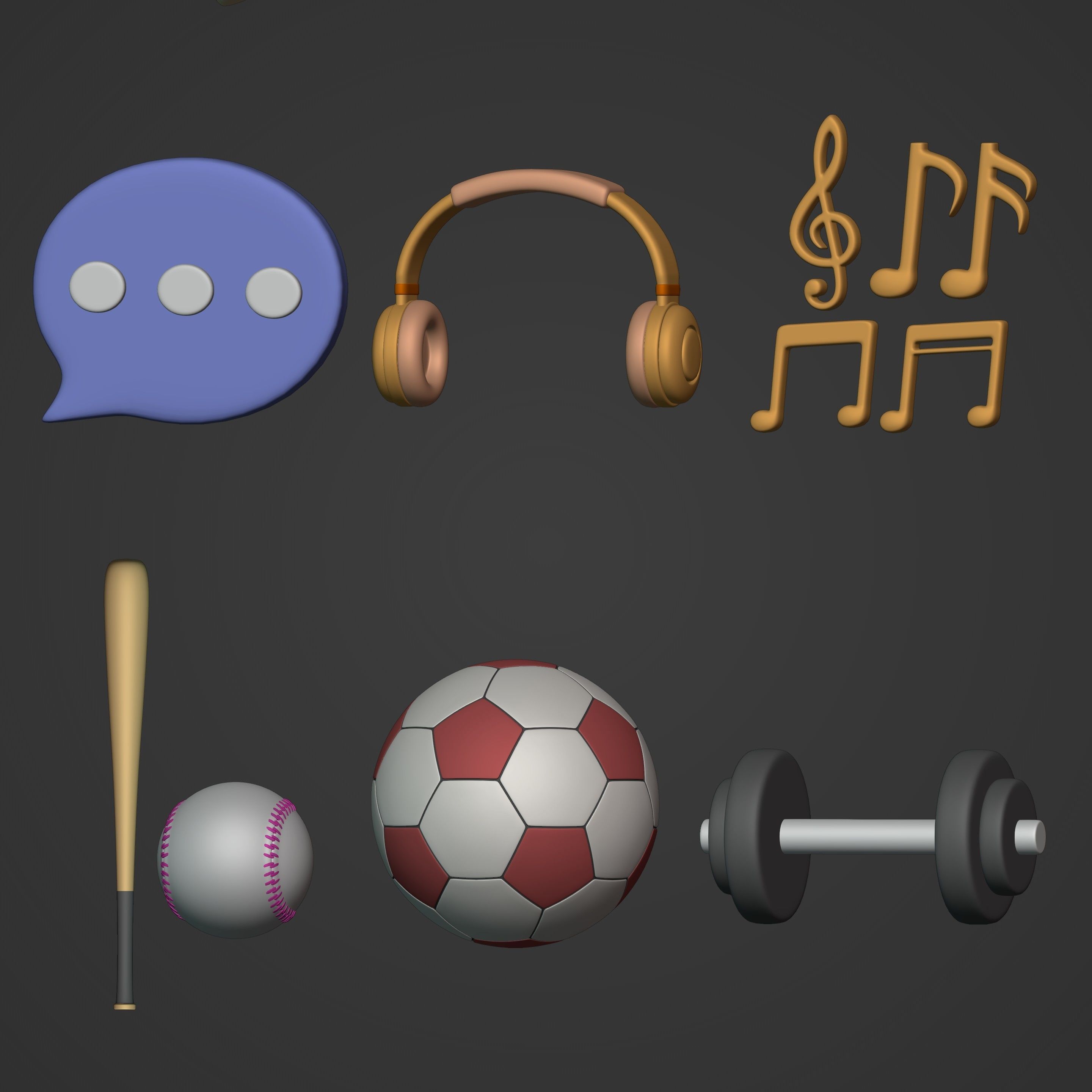 3D model Cartoon Icons Collection VR / AR / low-poly | CGTrader