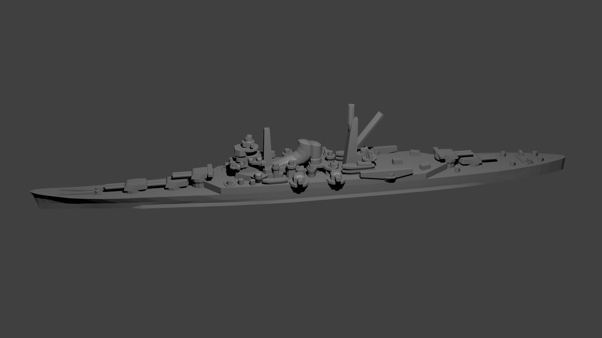Japanese Mogami Class Cruiser Warship 3D model 3D printable | CGTrader