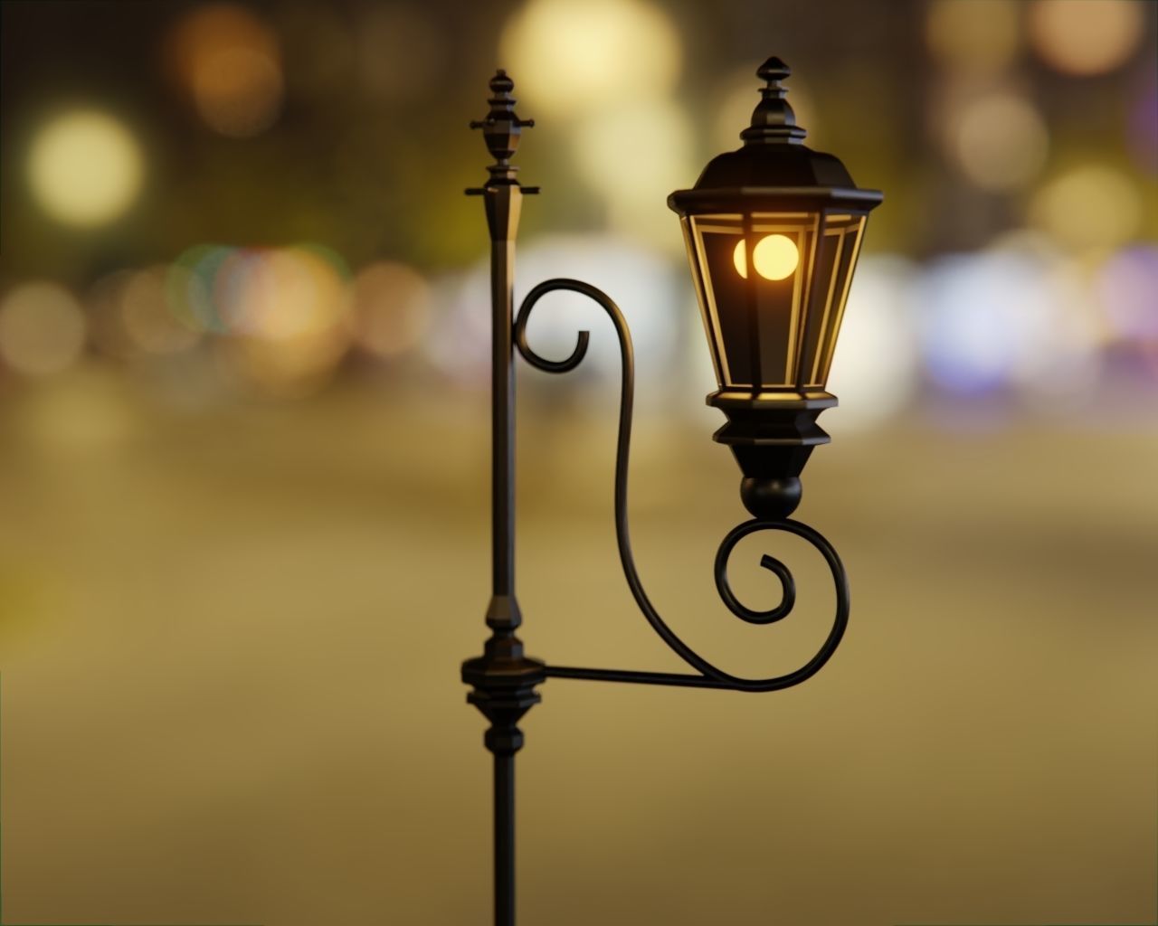 3D model Old Street Lamp 1 - Classic Street Lighting VR / AR / low-poly ...