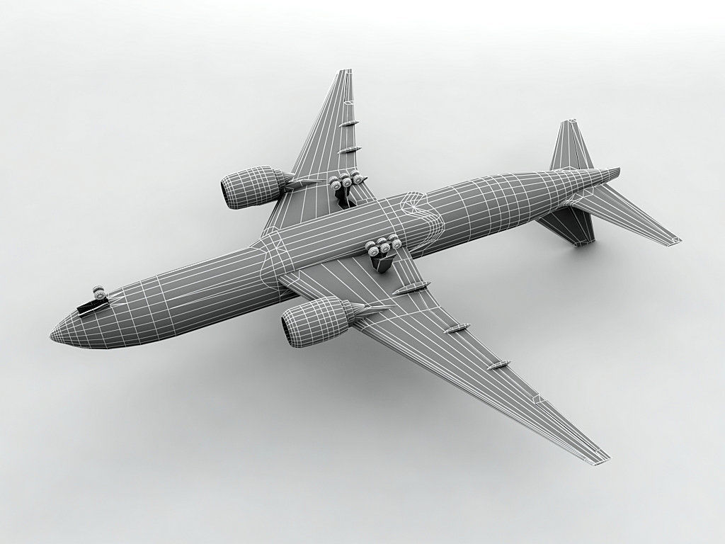 3D model Boeing 777 Airliner - Continental Airlines VR / AR / low-poly ...