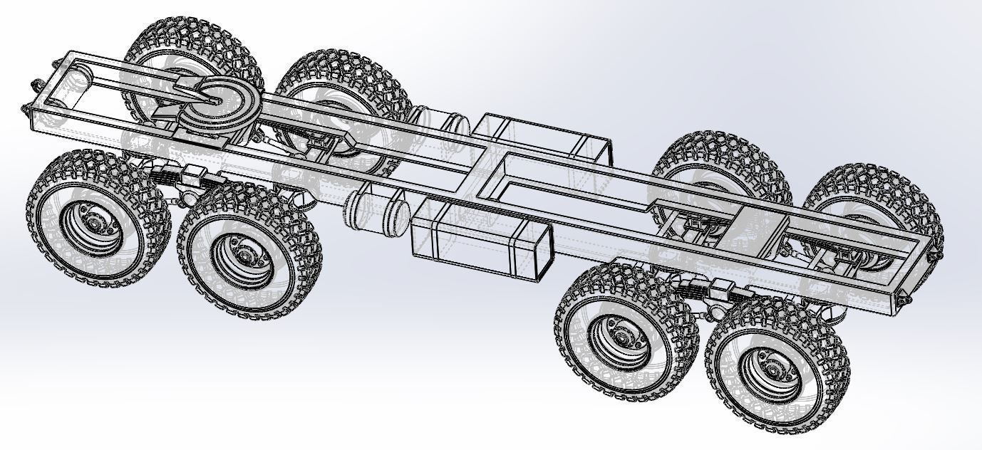 Chassis 8x8 for truck 3D model | CGTrader