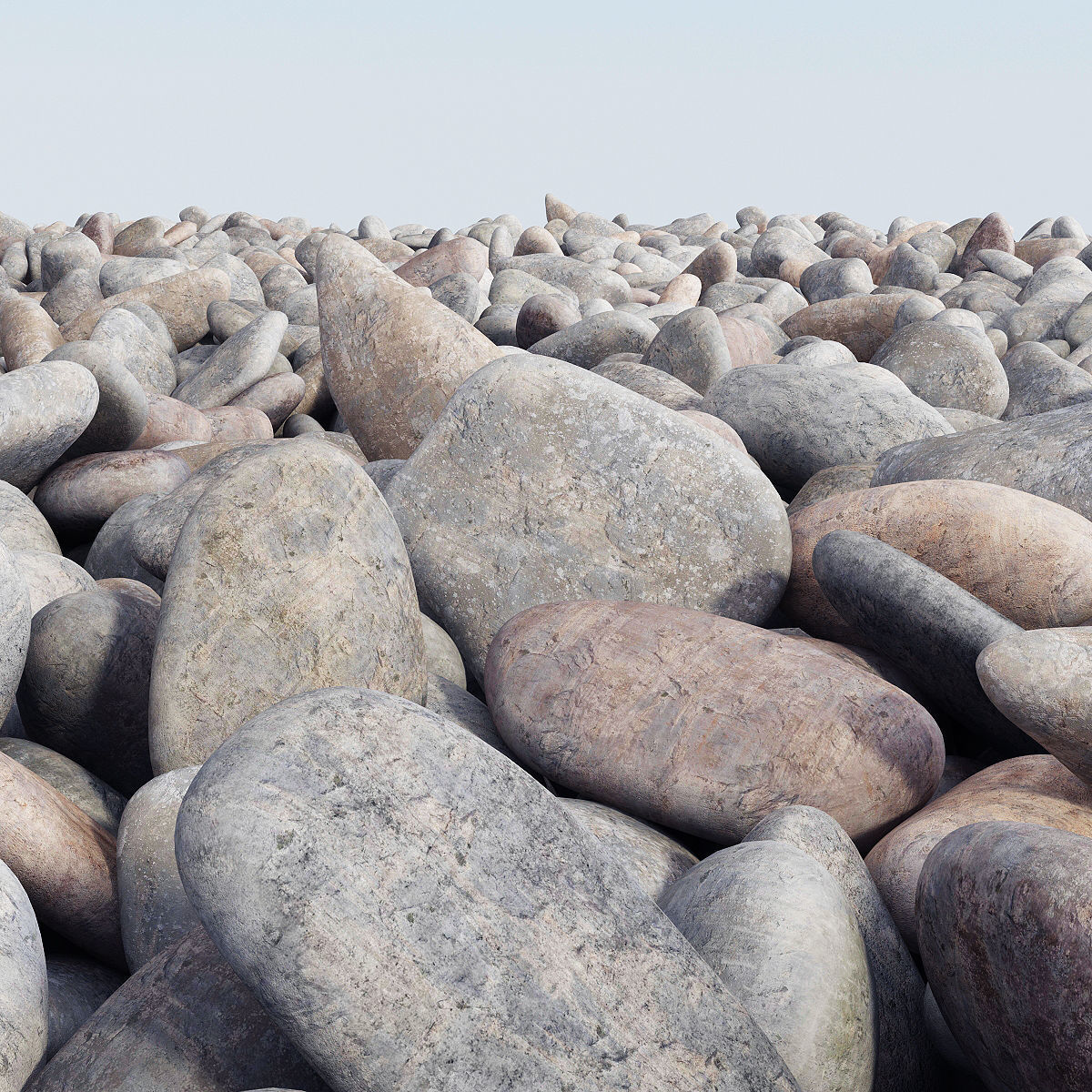 Pebble color road 3D model | CGTrader