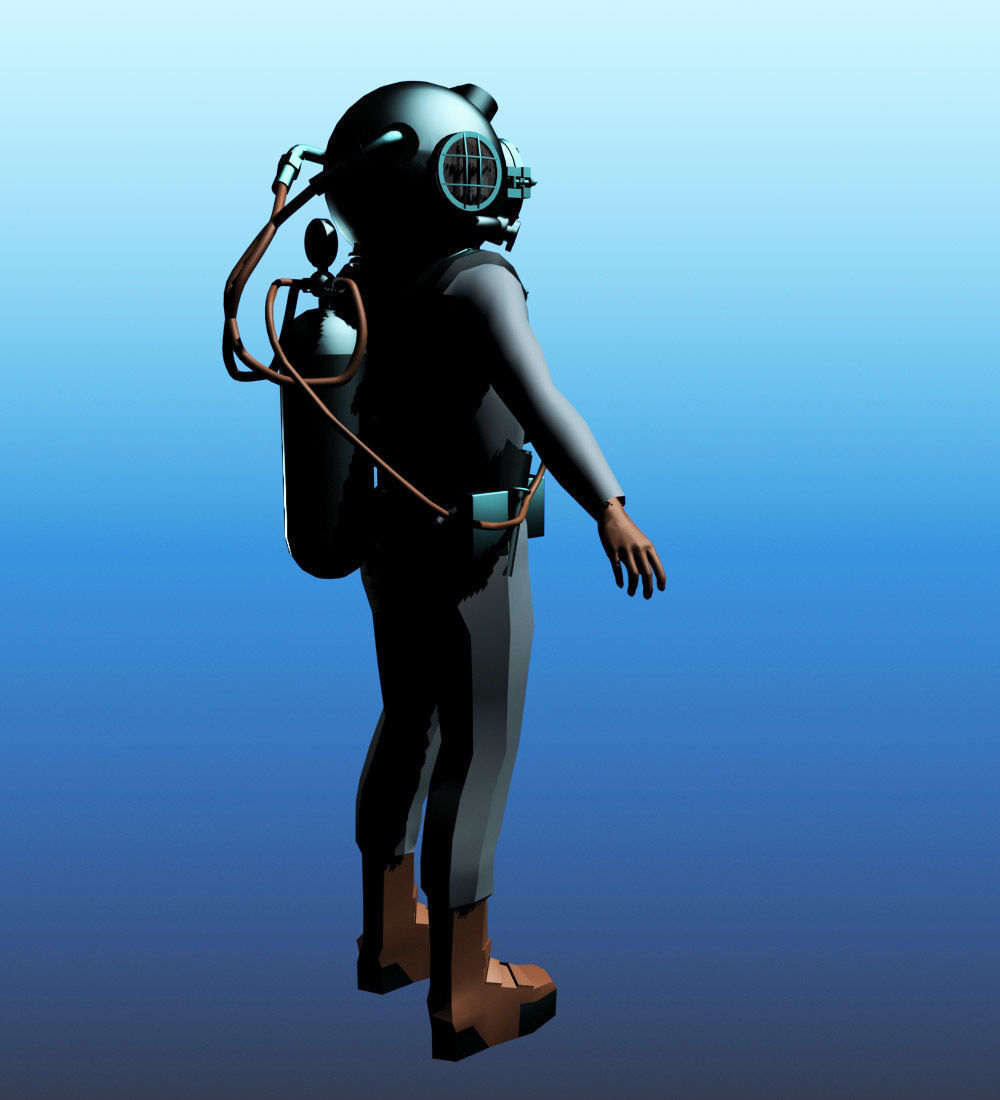 3D model Vintage diving suit VR / AR / low-poly | CGTrader