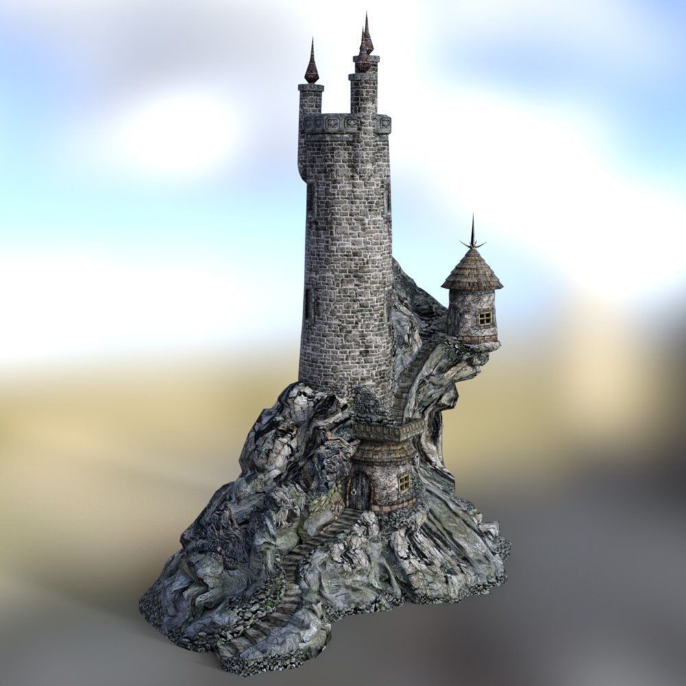 3D model Wizards Tower in fbx format VR / AR / low-poly | CGTrader