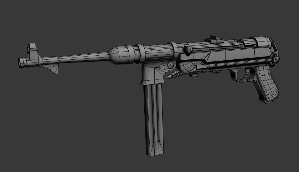 3D model MP40 Submachine gun VR / AR / low-poly | CGTrader