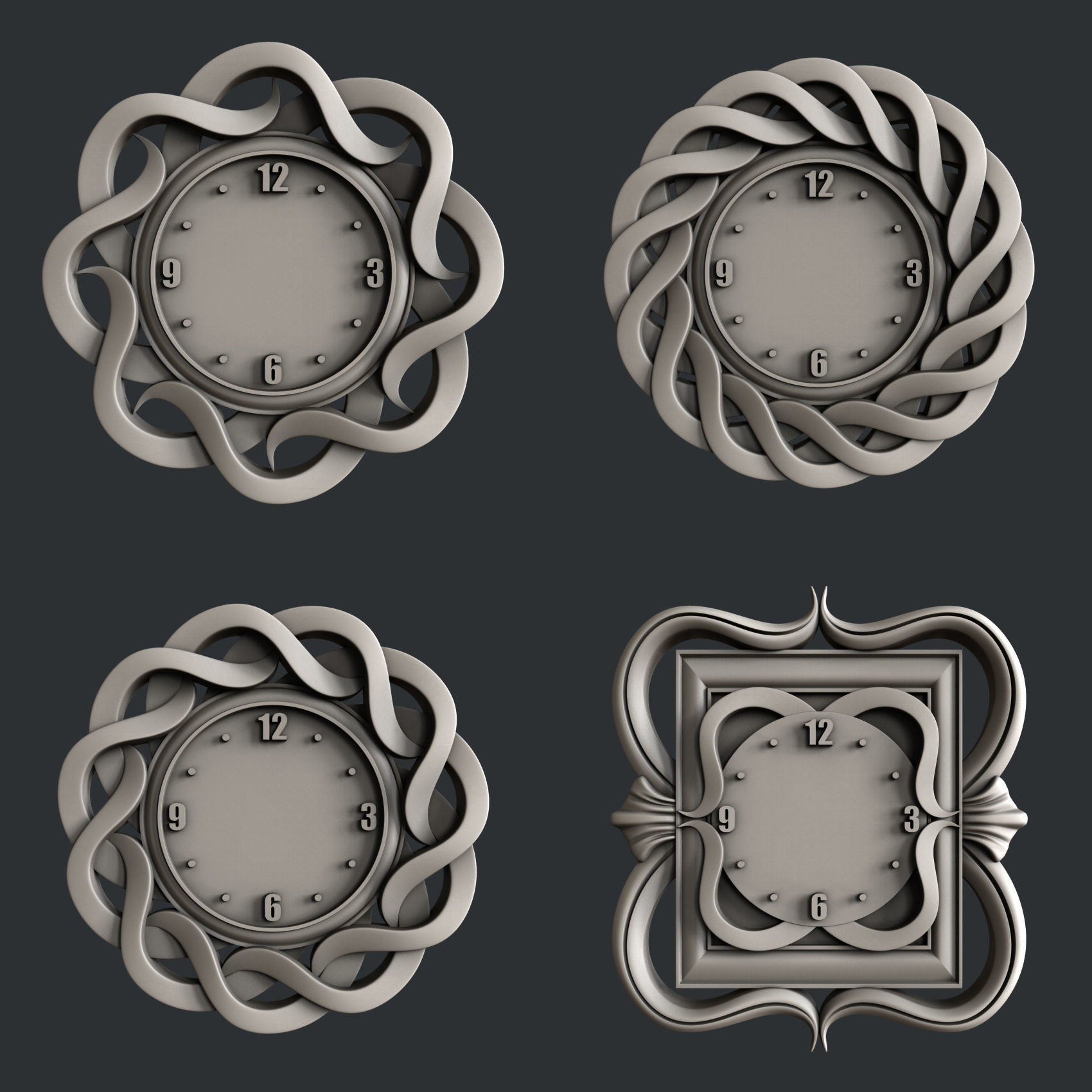 3d STL models for CNC clock set 3D model | CGTrader