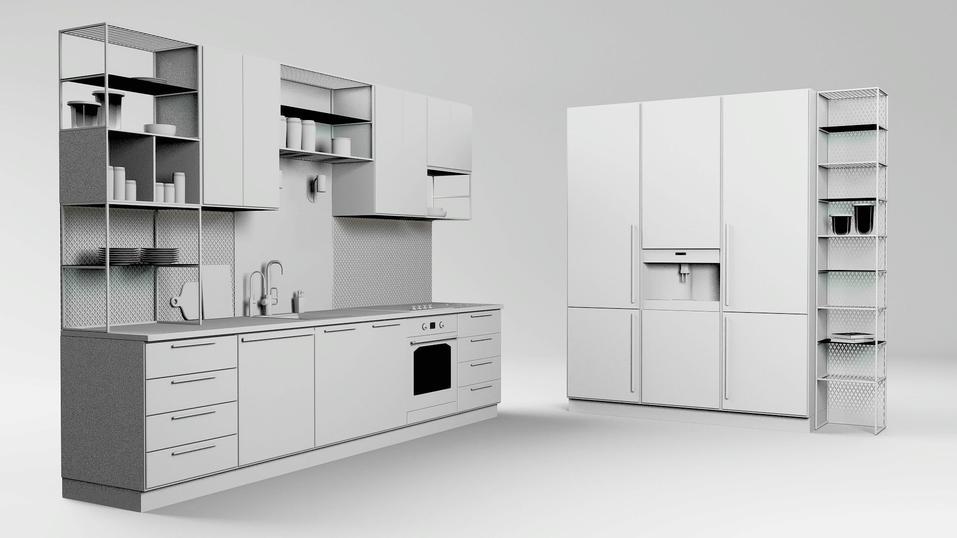 kitchen corona and vray render ready model 3D model | CGTrader