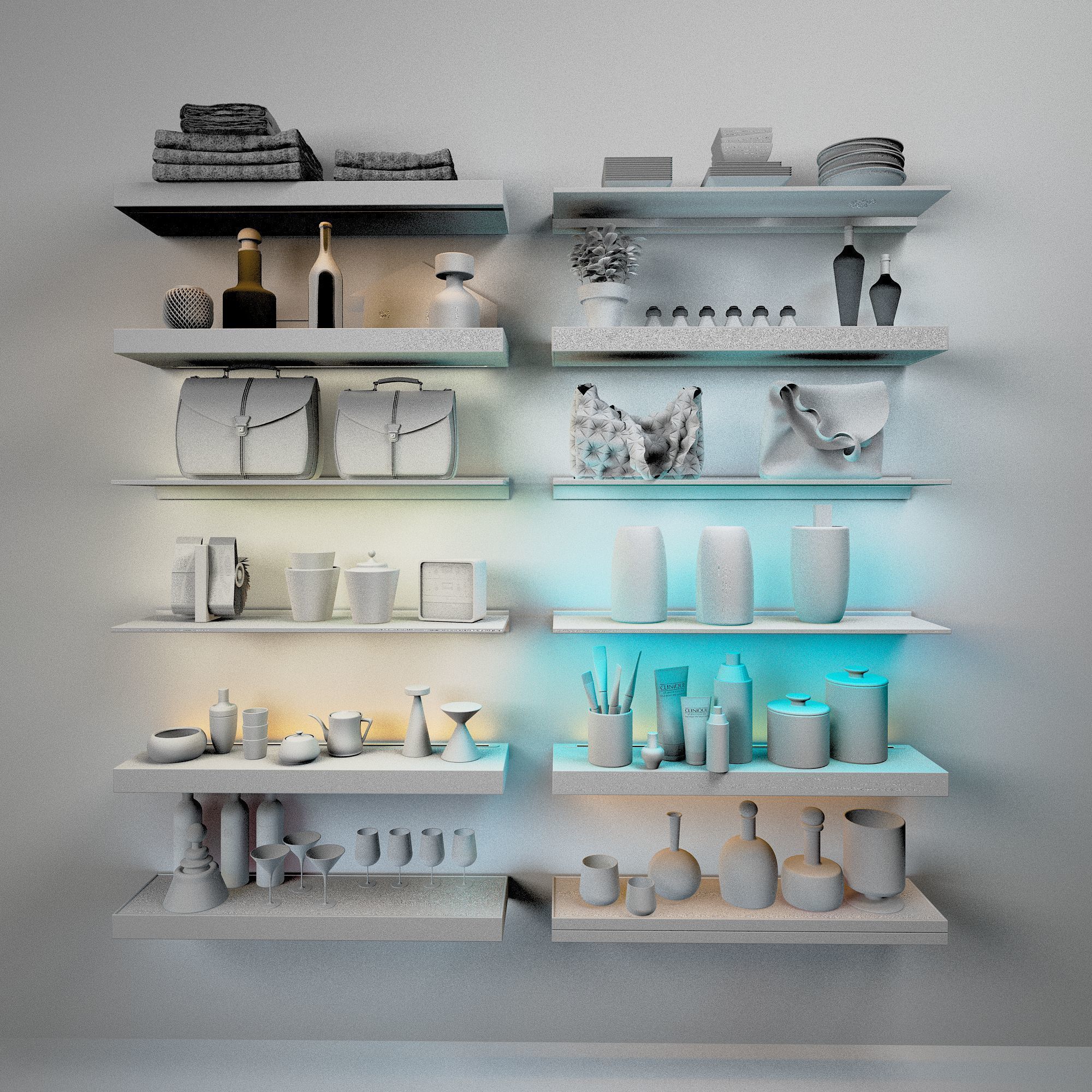 render ready shelf vray multiple choices with vraylight include 3D ...