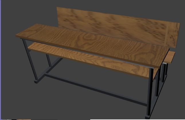 SCHOOL WOODEN BENCH INDIA 3D model | CGTrader