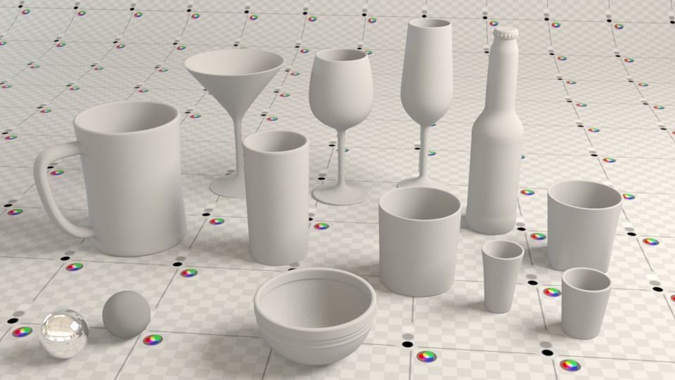 Glass Set with Shader 3D model | CGTrader