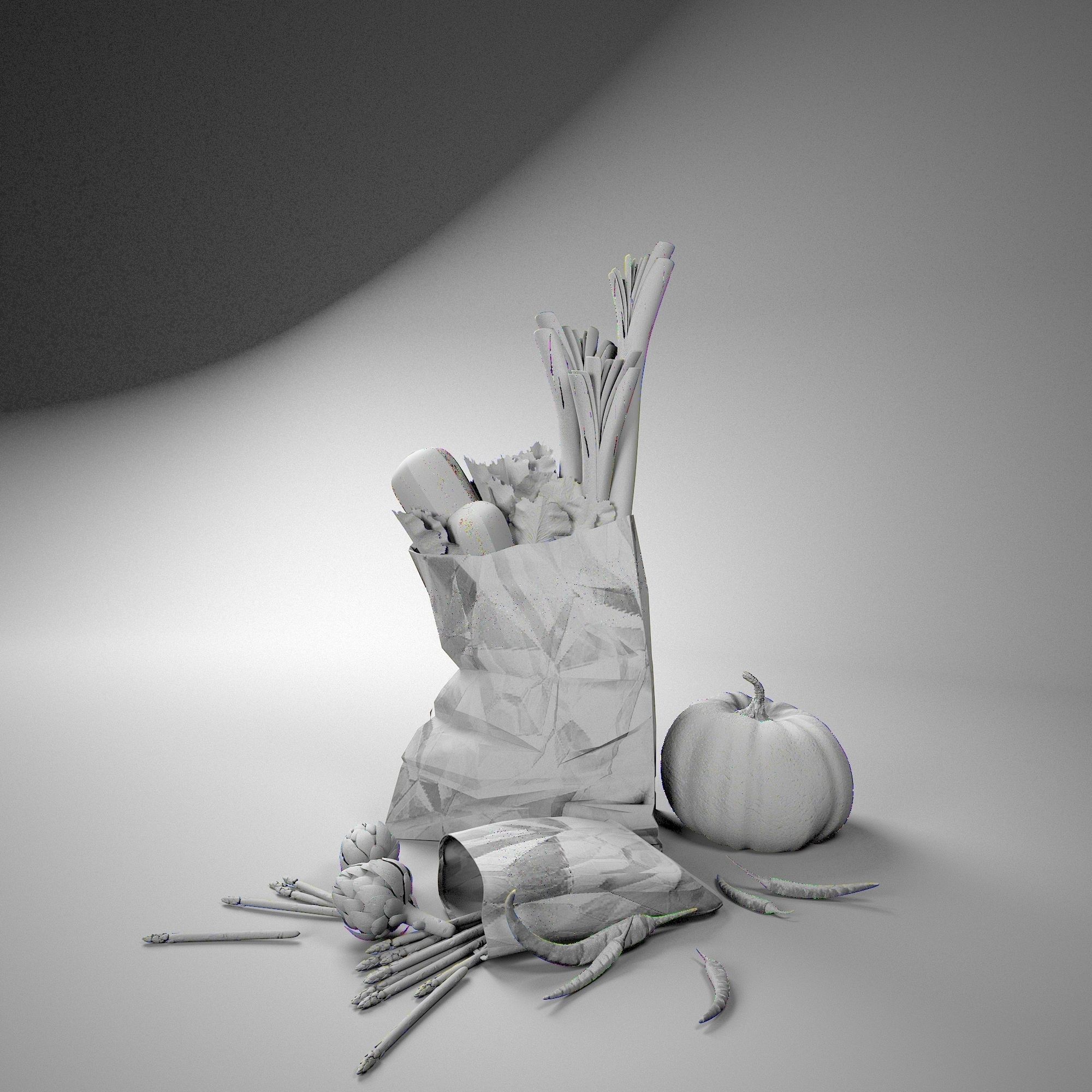 green veggies in packet render ready vray 3D model | CGTrader