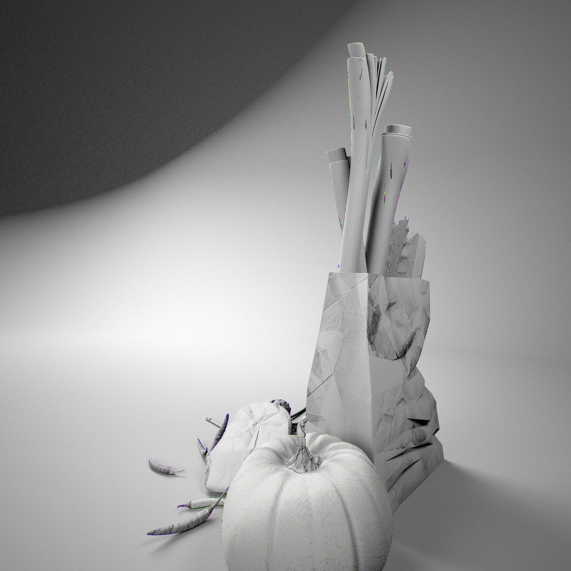 green veggies in packet render ready vray 3D model | CGTrader