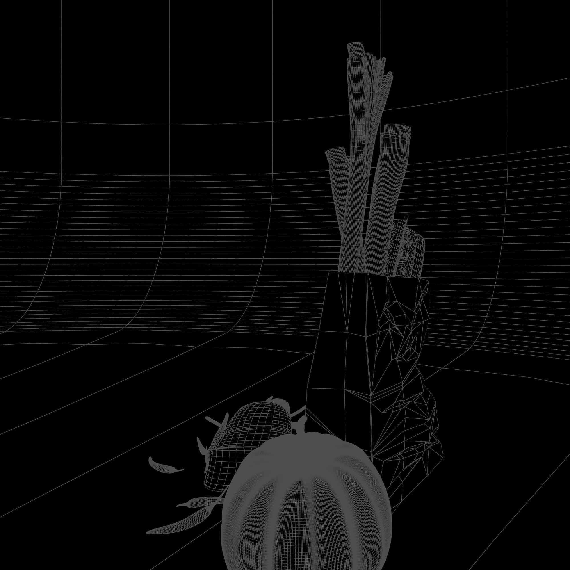 green veggies in packet render ready vray 3D model | CGTrader