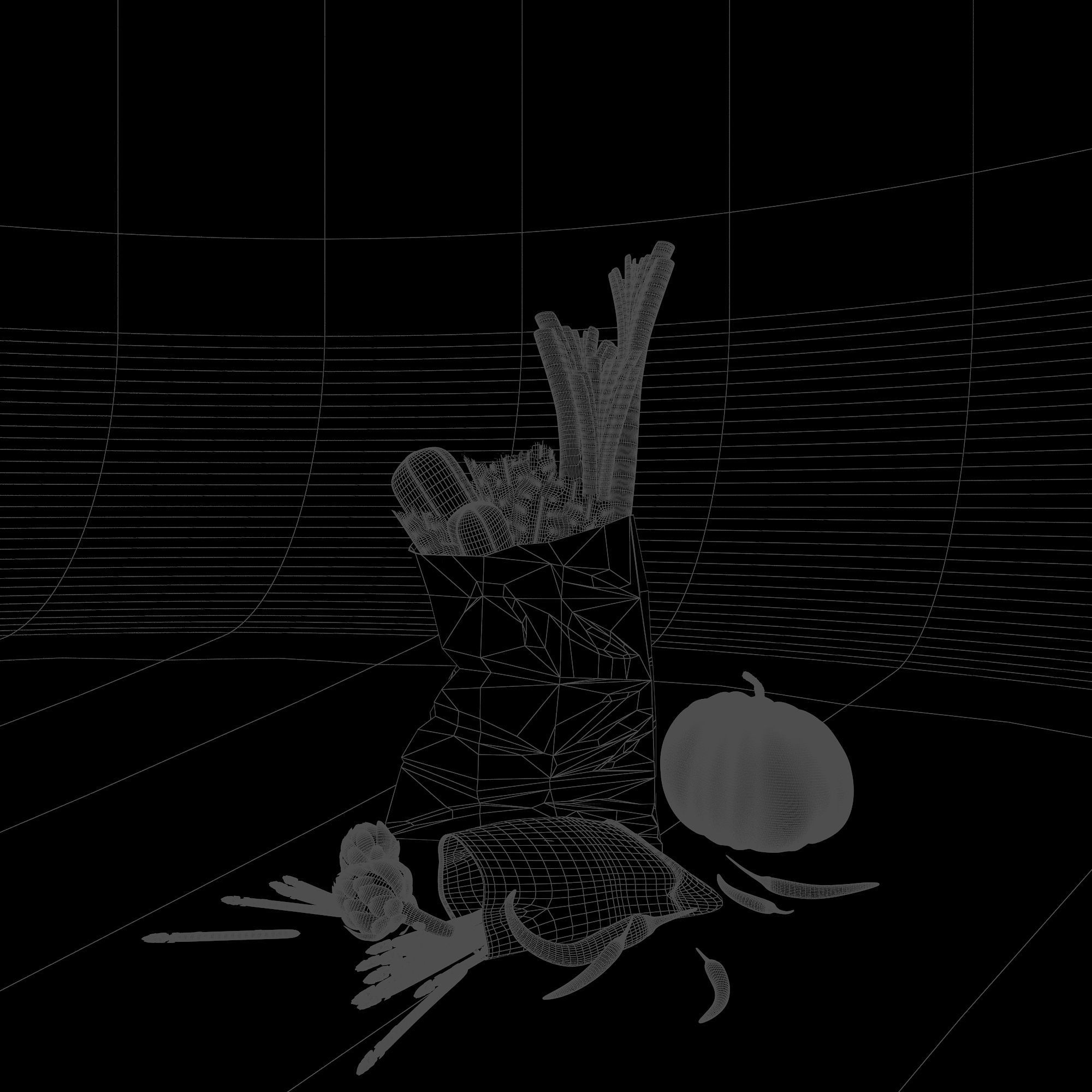 green veggies in packet render ready vray 3D model | CGTrader