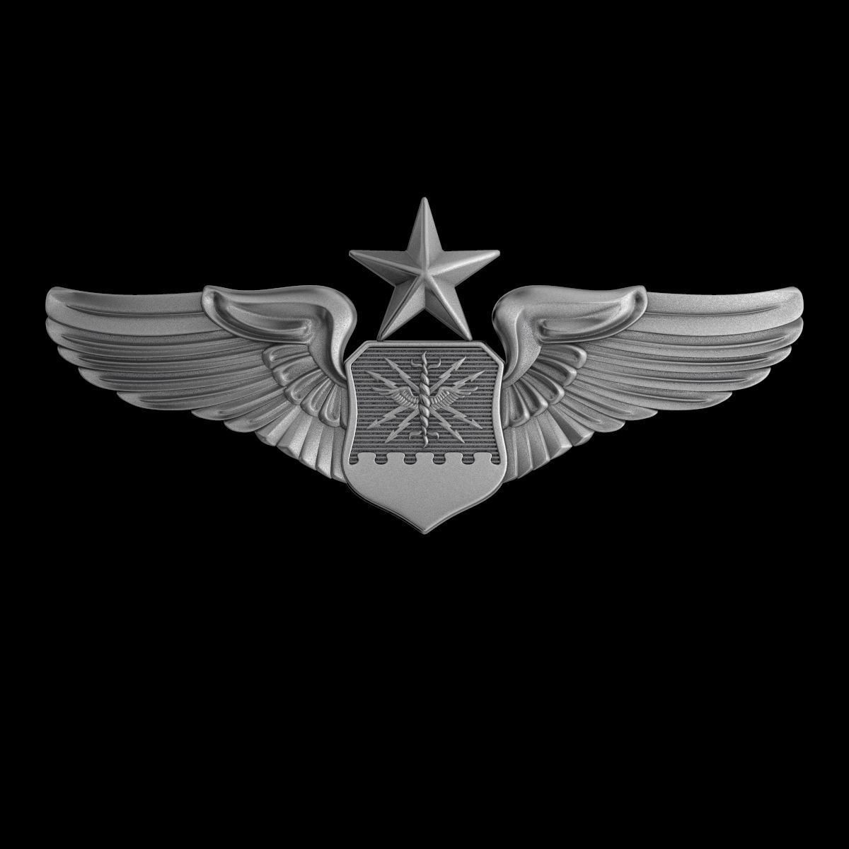 USAF Senior Combat Systems Officer Wings Badge 3D model | CGTrader