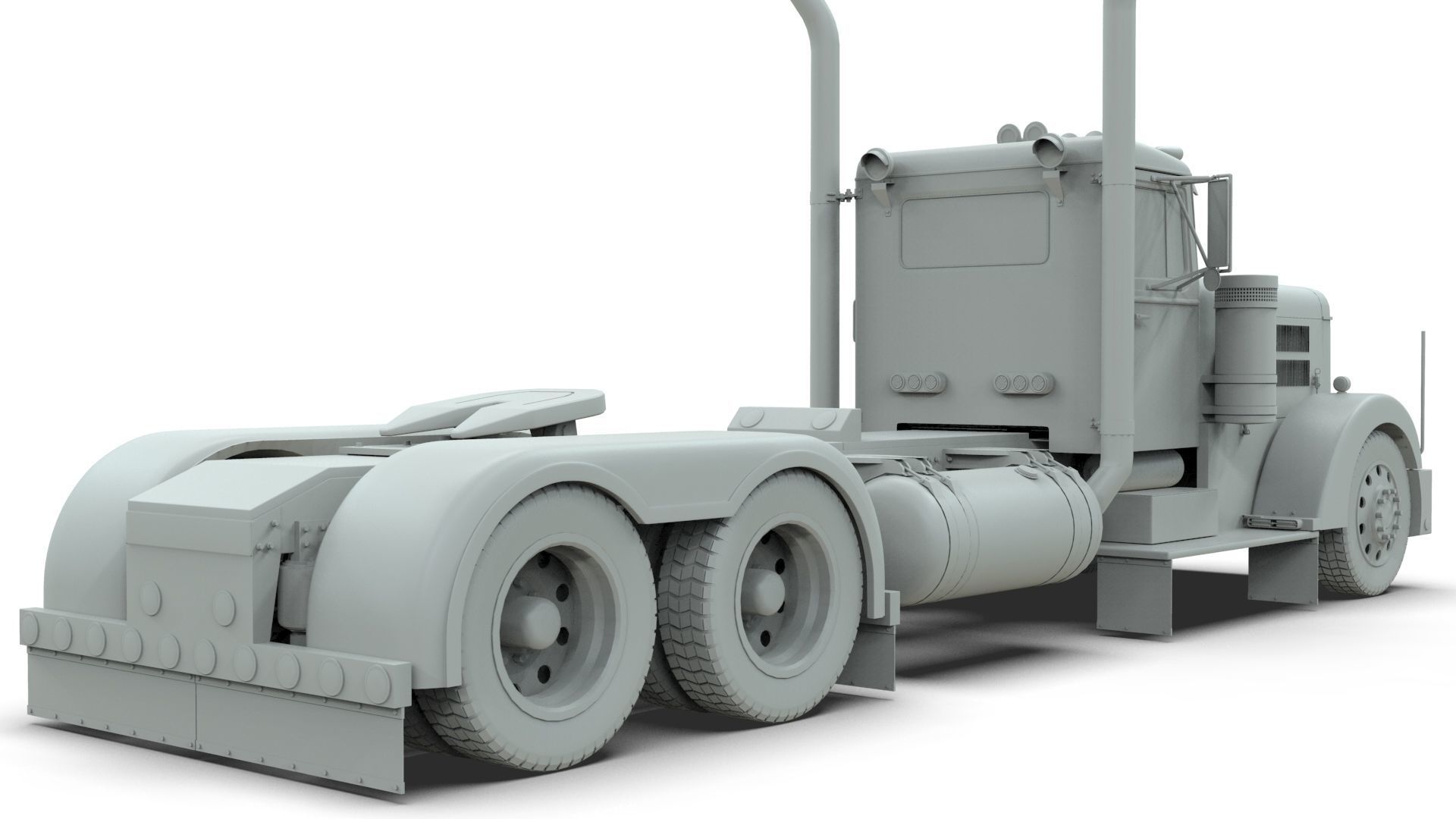 Peterbilt 351 LW 1967 Truck midpoly 3dmodel 3D model | CGTrader