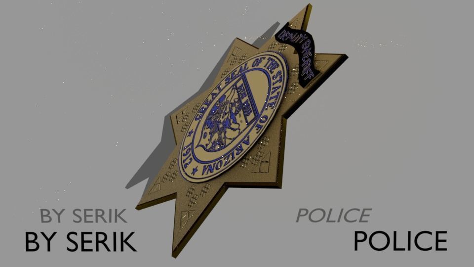 Arizona Police Departament Star 3D model | CGTrader