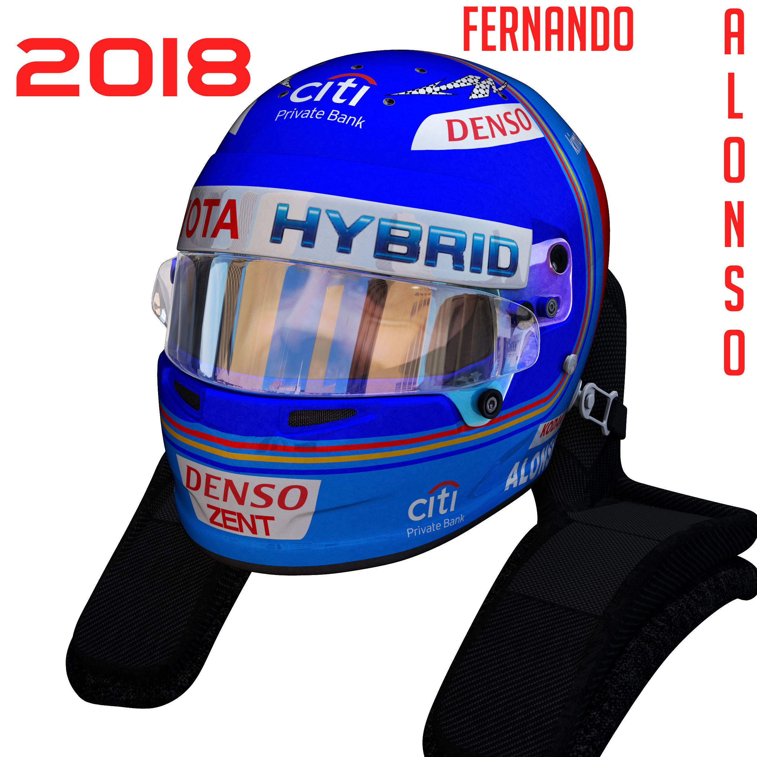 3D model Alonso WEC helmet 2018 VR / AR / low-poly | CGTrader
