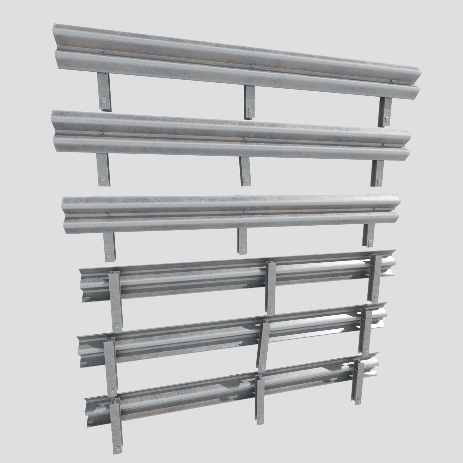 3D model road fence kit A VR / AR / low-poly | CGTrader