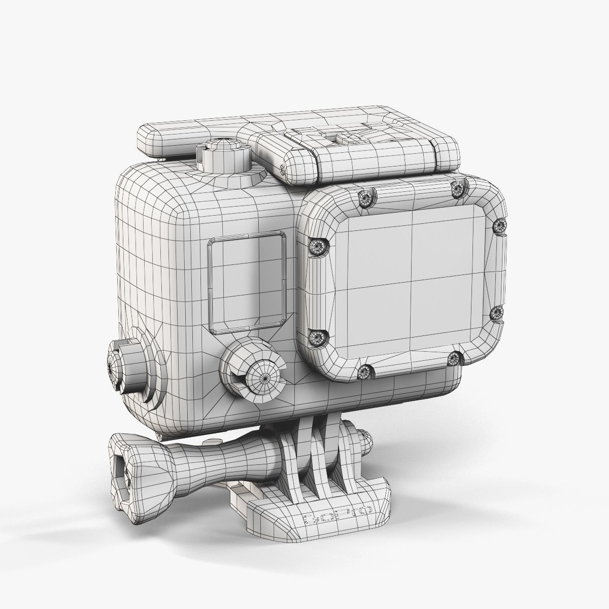 3D model GoPro Hero3 action camera with Waterhousing VR / AR / low-poly ...