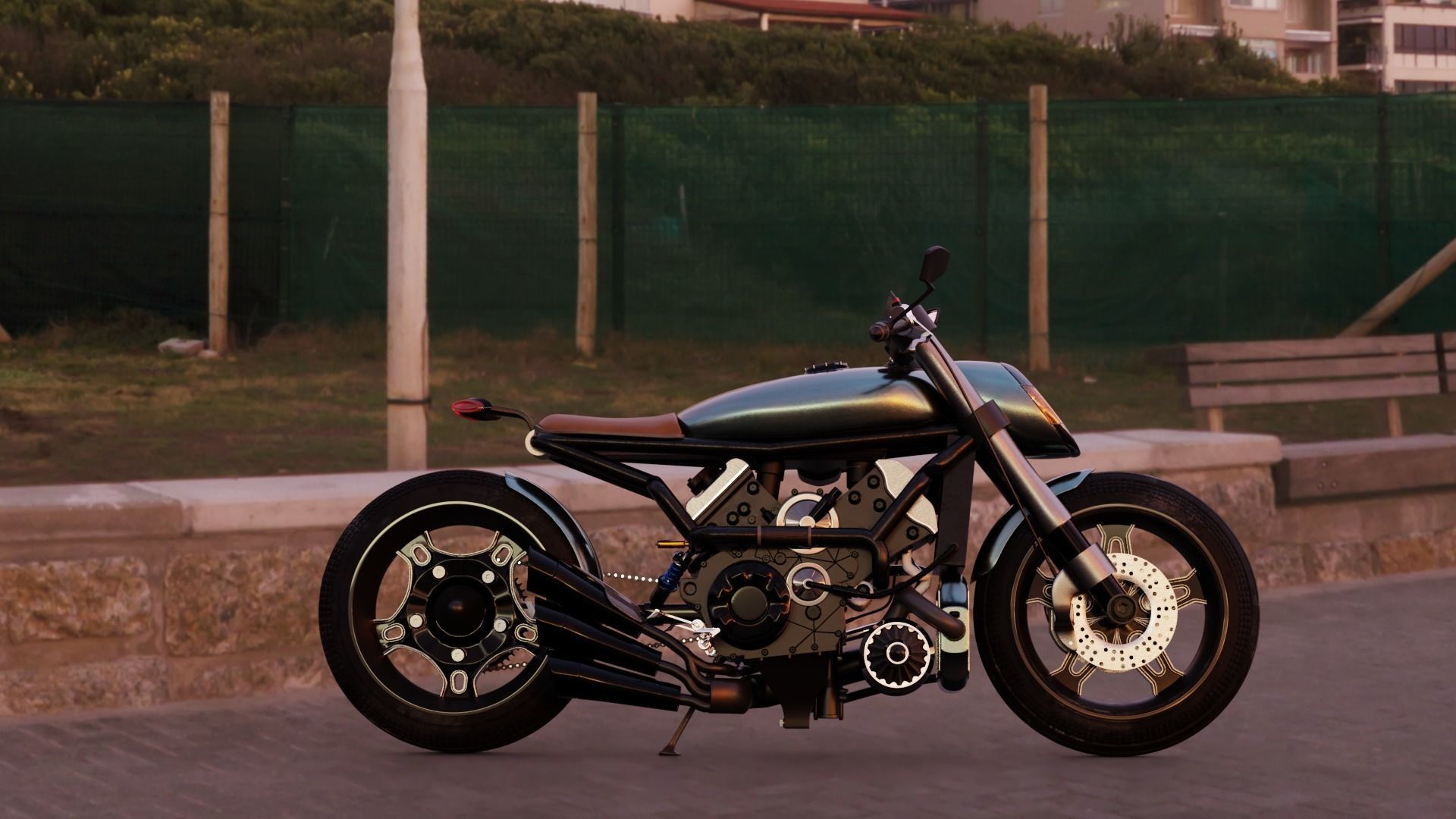 Cafe Racer Motorbike motoratti 3D model | CGTrader