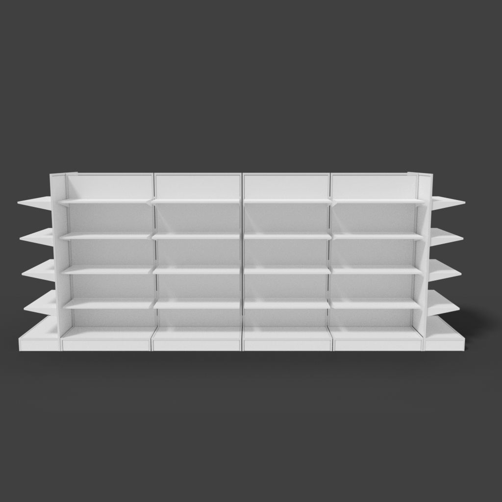 3D model Supermarket shelves shelf or rack for store VR / AR / low-poly ...
