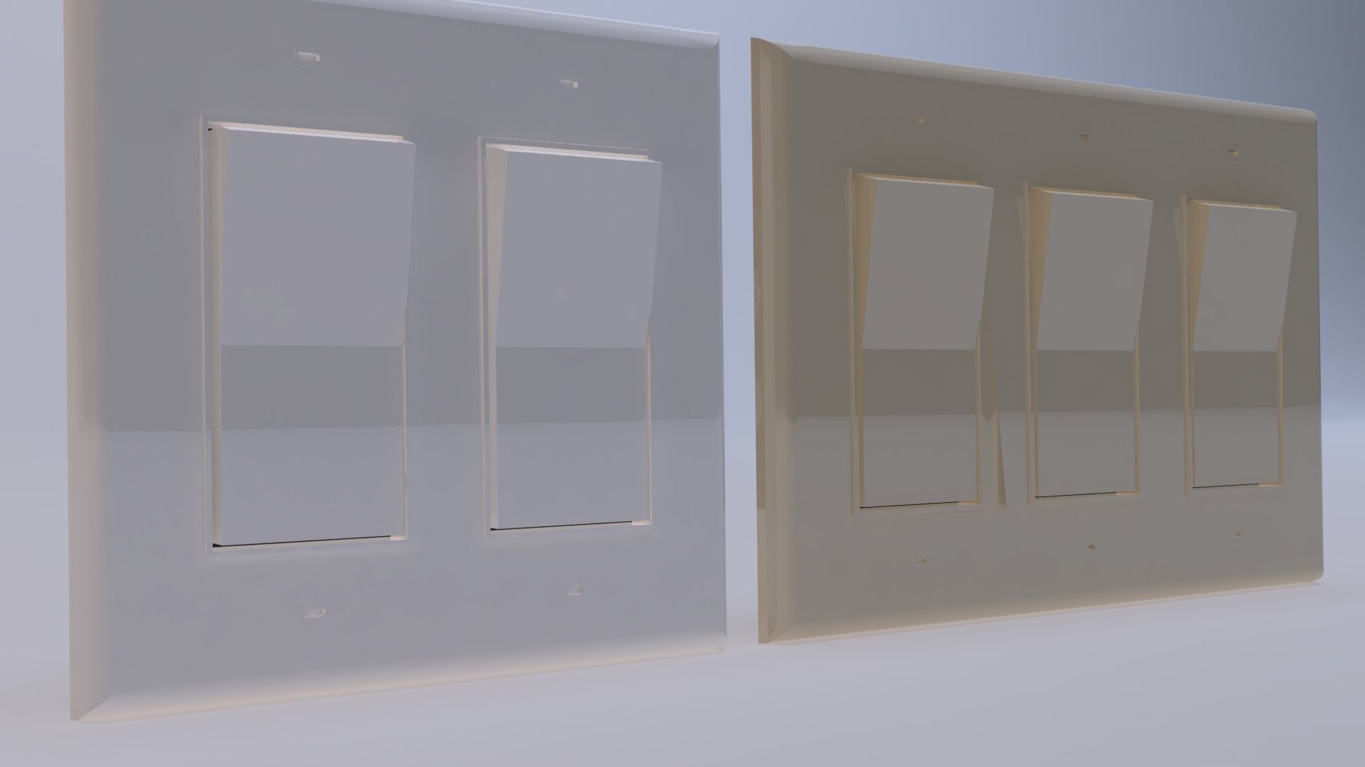 Rocker Style 2 gang and 3 gang Switches 3D model | CGTrader