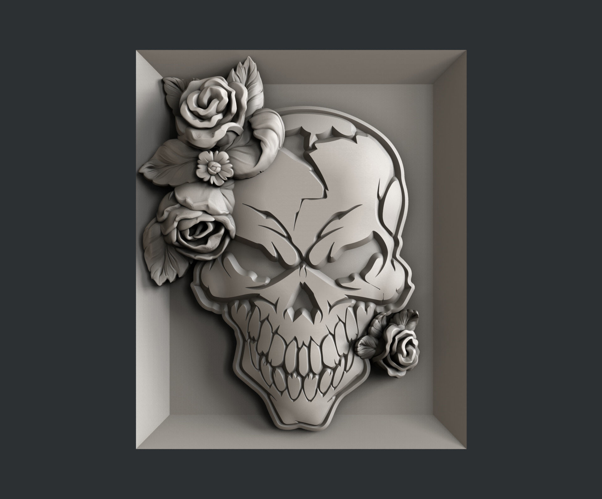 3d STL models for CNC skull rosses 3D model | CGTrader