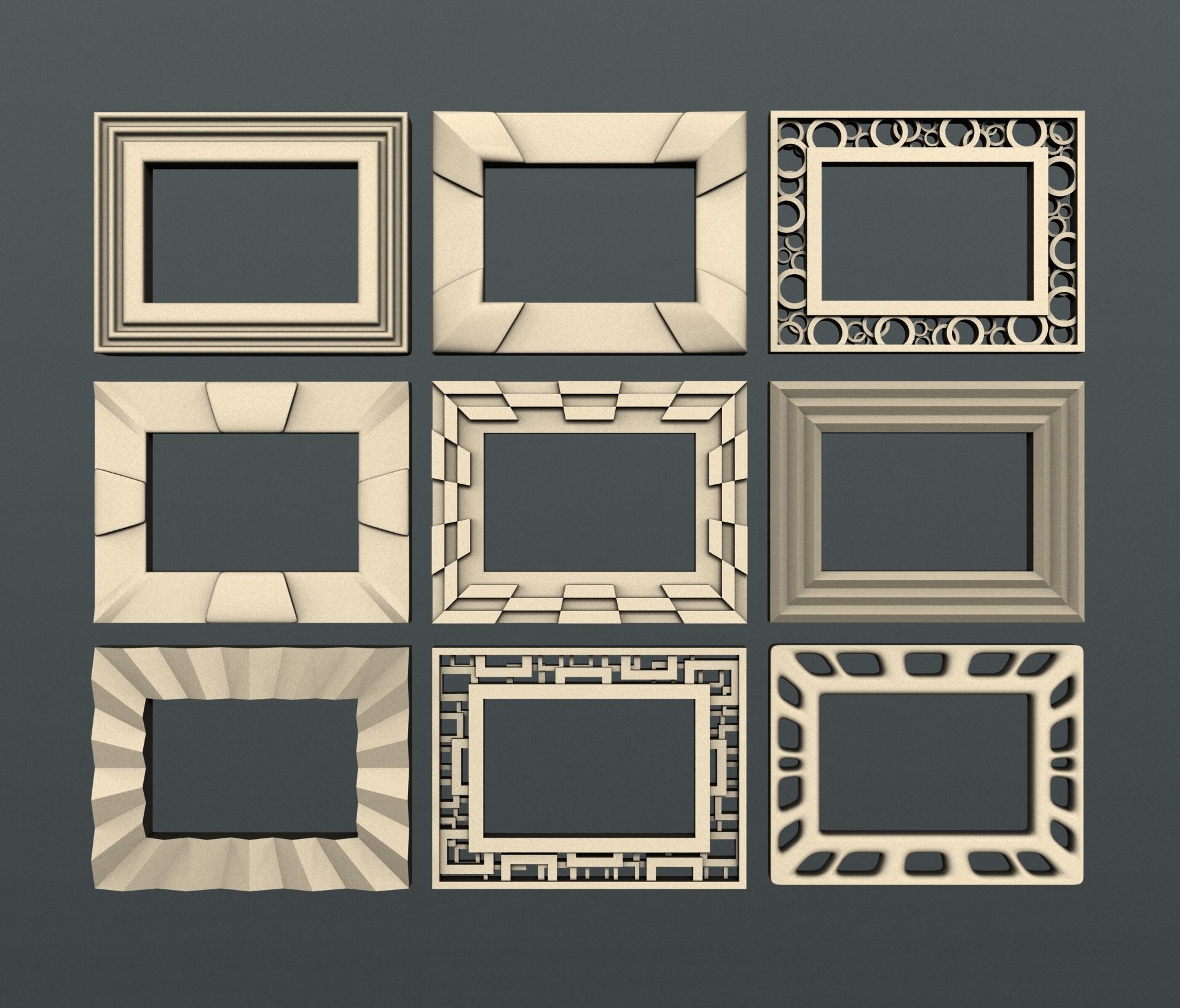 3d Stl Models For Cnc Set Photo Frames 3d Model Cgtrader