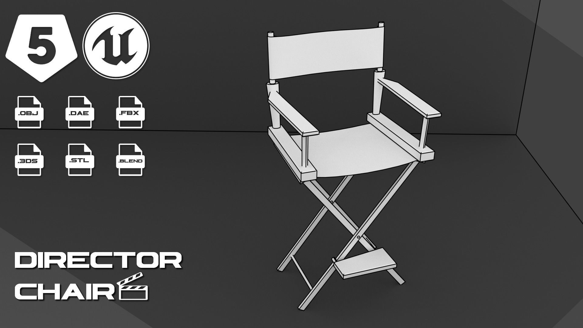 Director Chair free 3D model | CGTrader