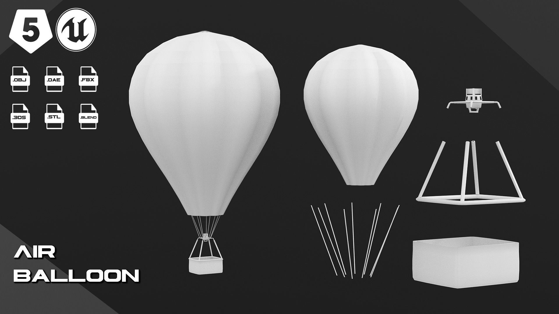 Air Balloon free 3D model | CGTrader