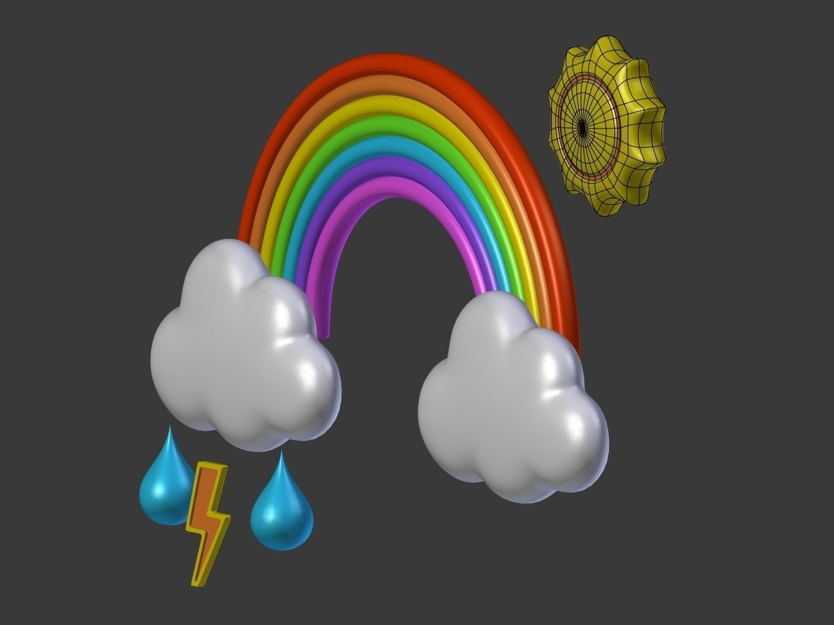 3D model Weather Icons VR / AR / low-poly | CGTrader