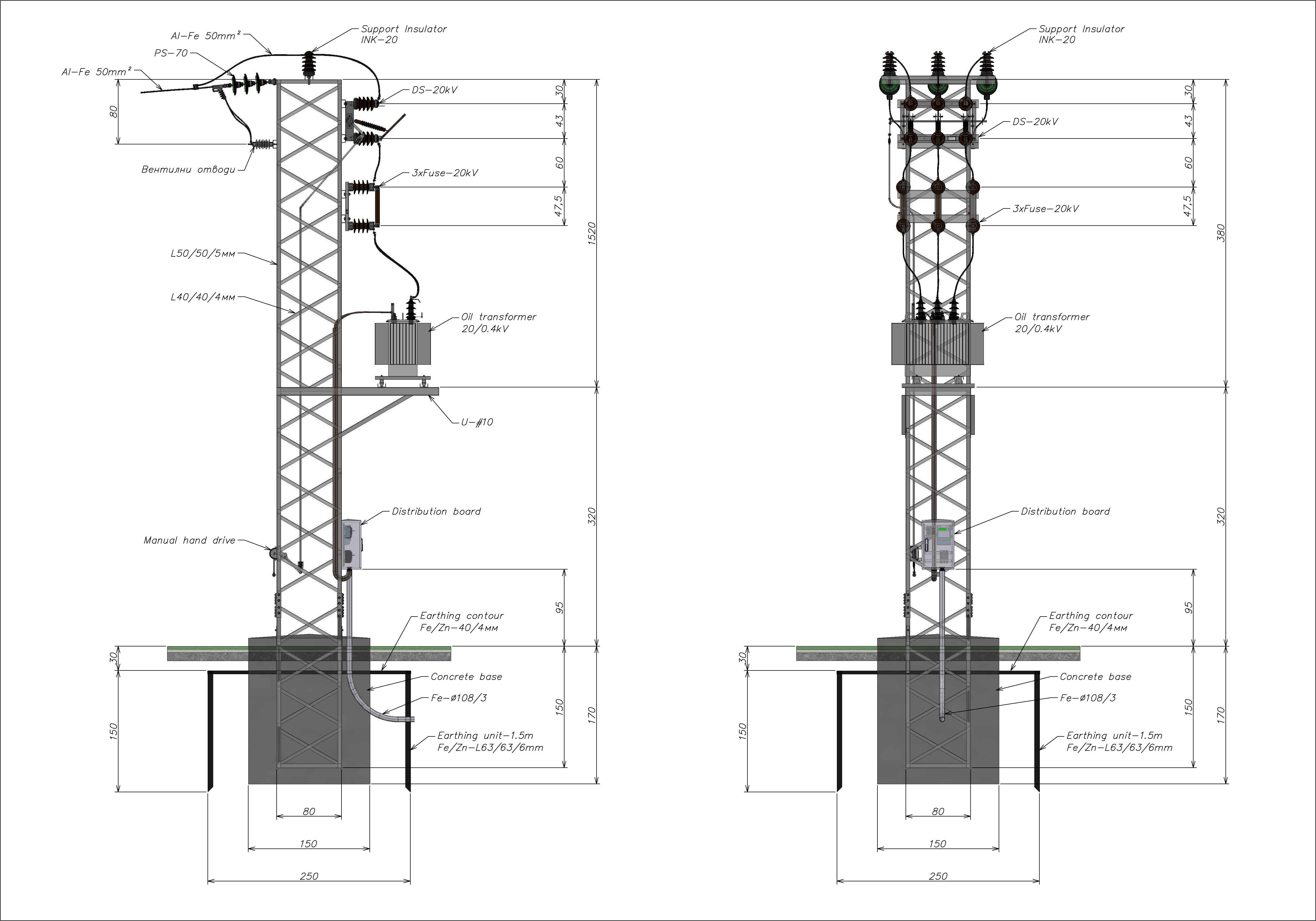 Tower transformer station free 3D model | CGTrader