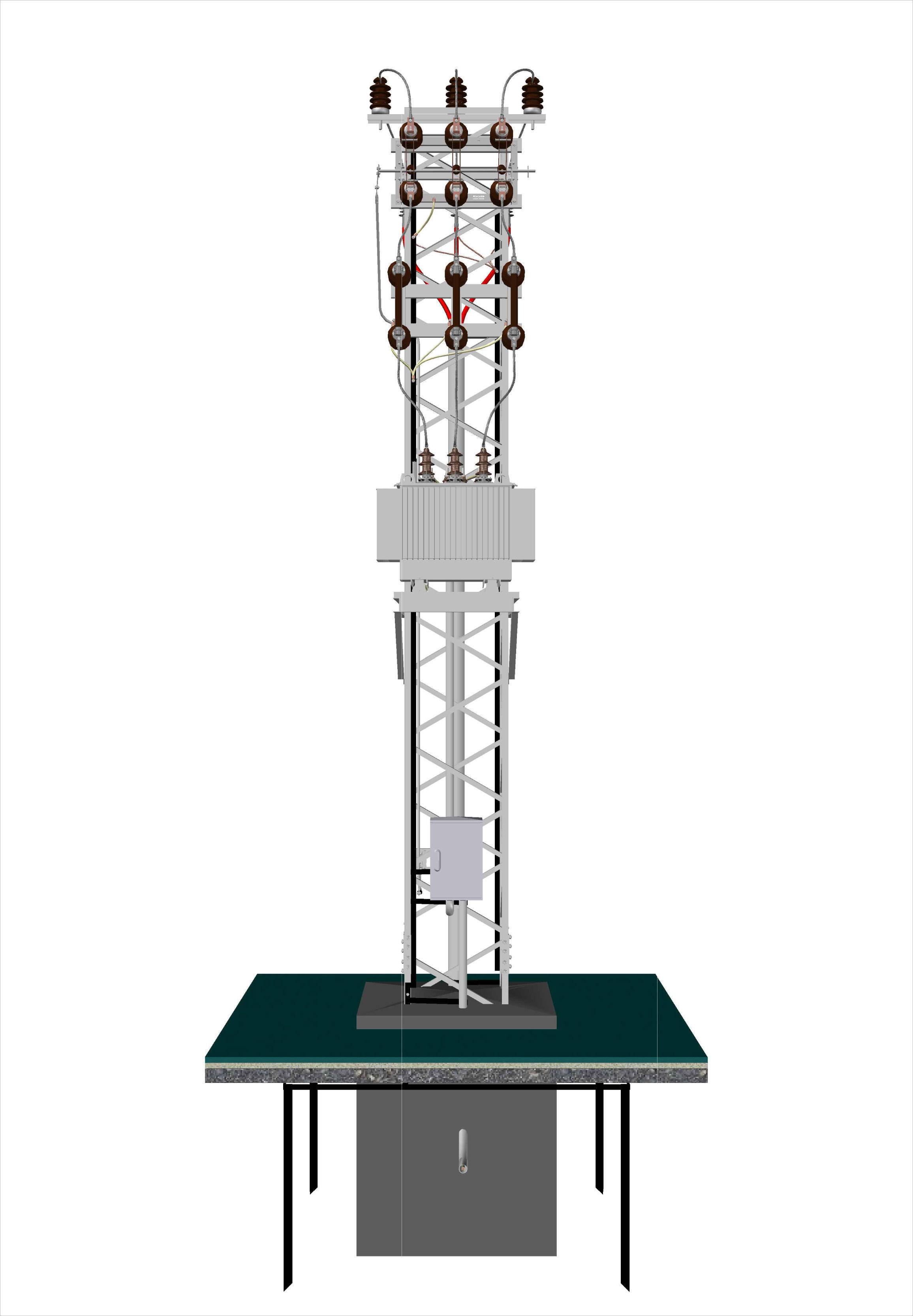 Cable Feeded Tower Transformer Station free 3D model | CGTrader