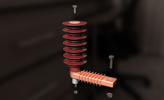 Medium voltage class 1 surge arrester free 3D Model .dwg .ige .igs ...