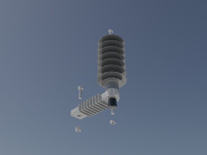 Medium voltage class 1 surge arrester free 3D Model .dwg .ige .igs ...