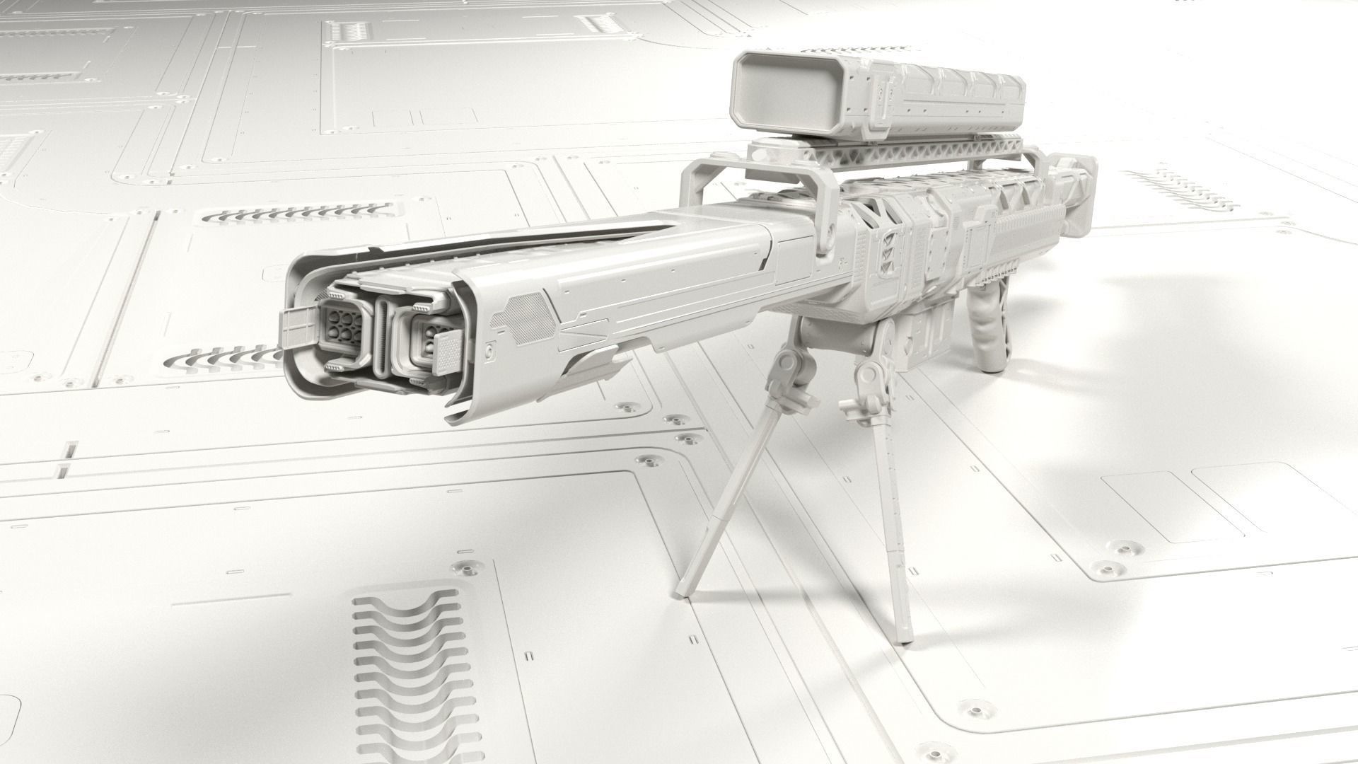 Sci-fi concept laser sniper rifle free 3D model | CGTrader