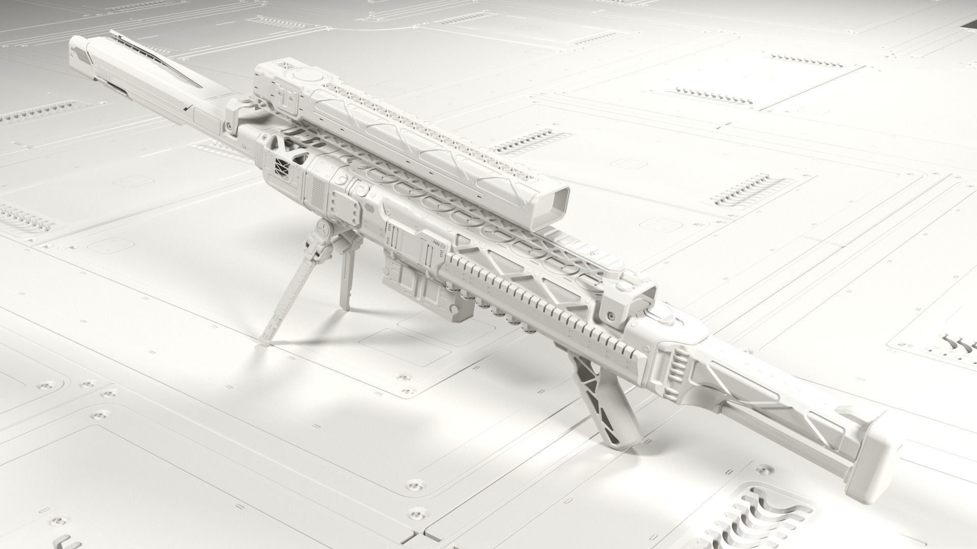 Sci-fi concept laser sniper rifle free 3D model | CGTrader