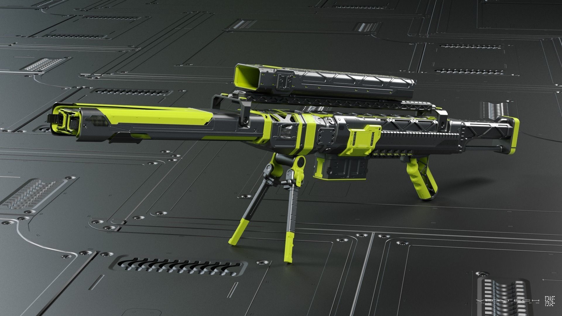Sci-fi concept laser sniper rifle free 3D model | CGTrader