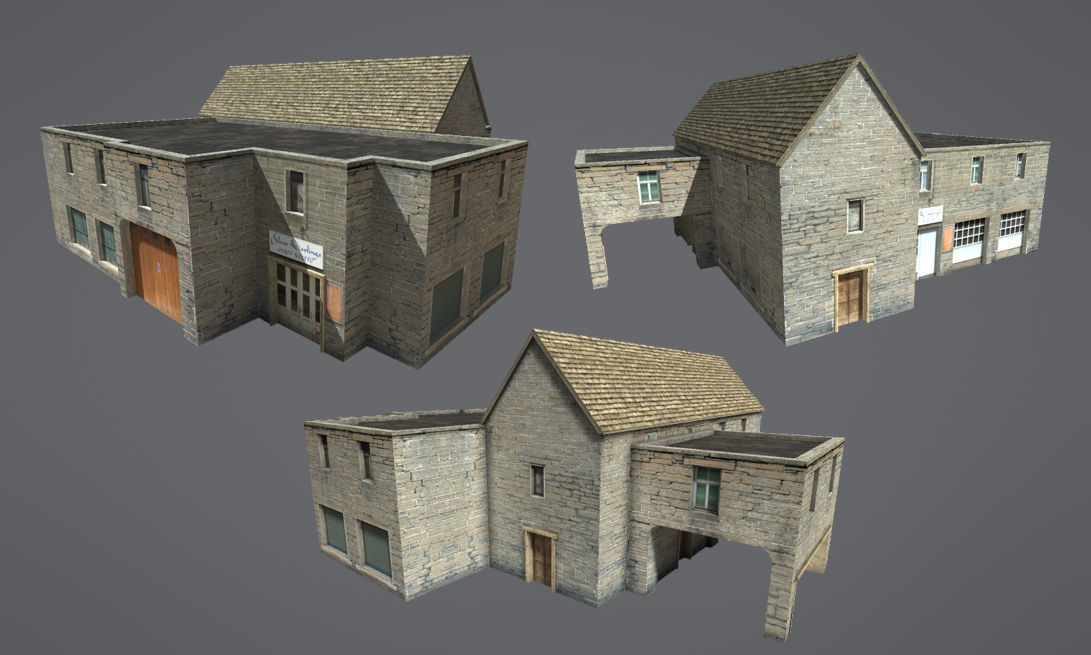 3D model RPG FPS Game Assets for PC Mobile Urban Set v1 VR / AR / low ...