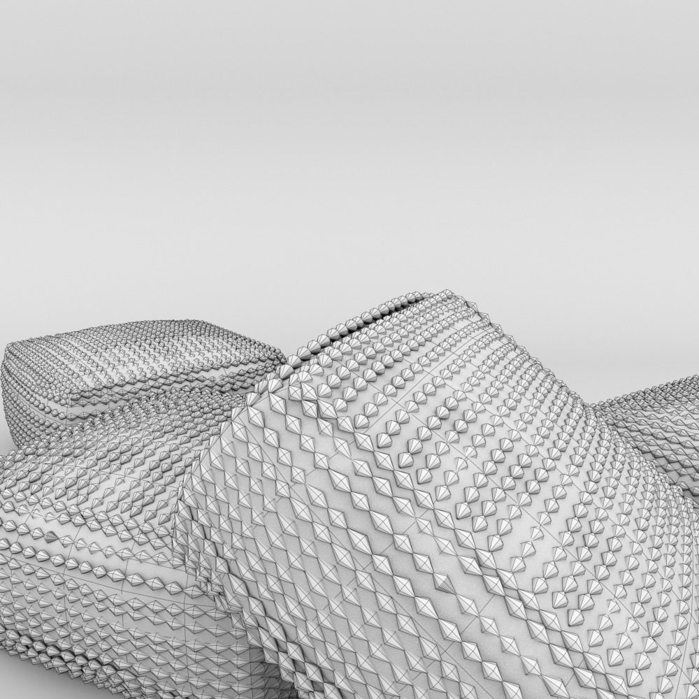 Pouf Rococo Blender Cycles 3D model | CGTrader