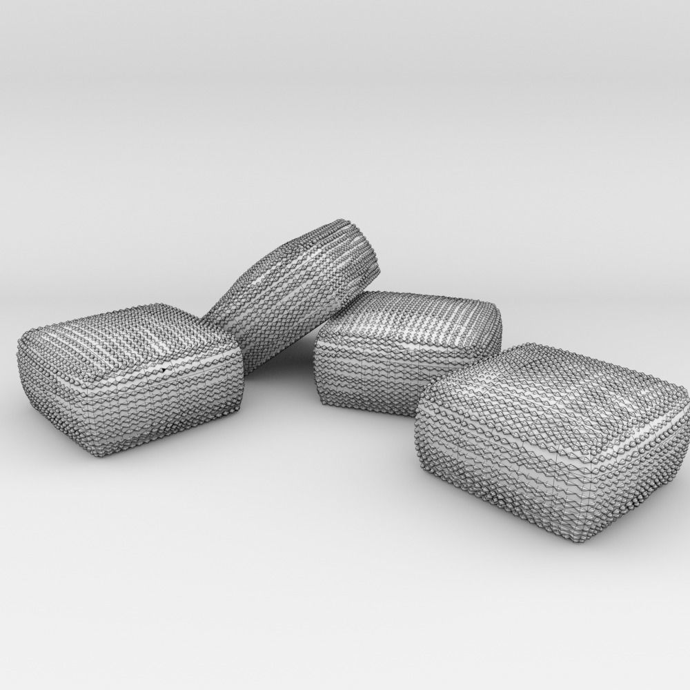 Pouf Rococo Blender Cycles 3D model | CGTrader