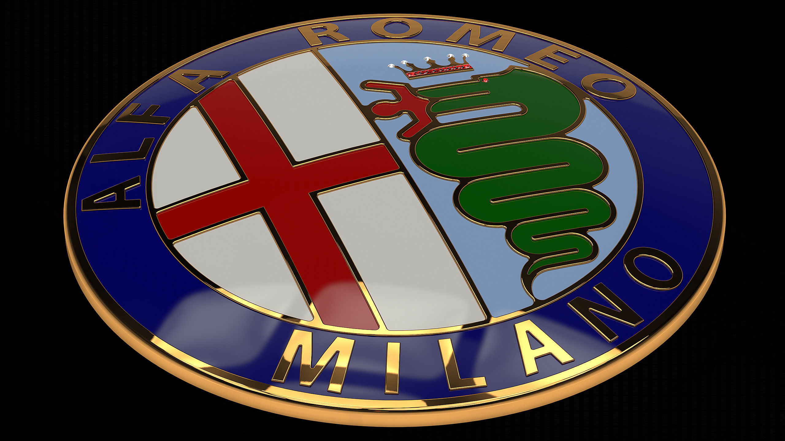 Alfa Romeo Badge free 3D model | CGTrader