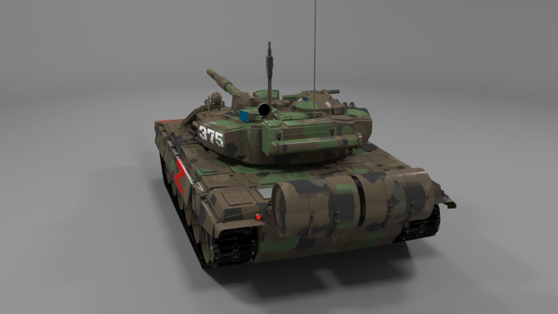 3D model Wagner PMC T90A Tank with Iconic Red Z Marking 3D Model VR ...