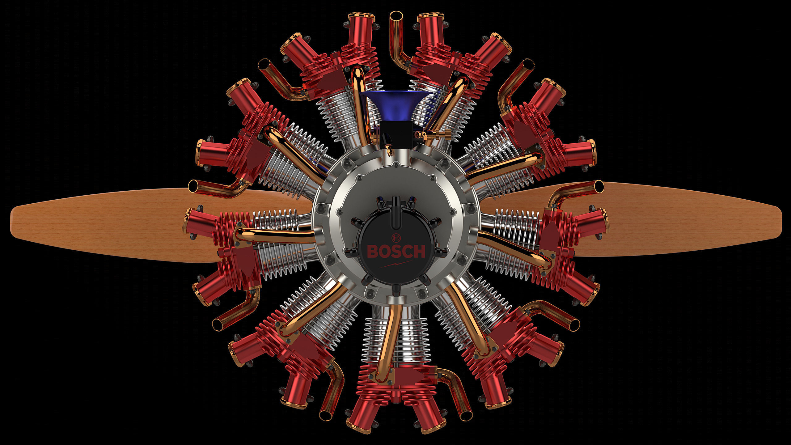 Karl-Erik Olsryd 9-Cylinder Radial Wright J-5 Whirlwind free 3D model ...