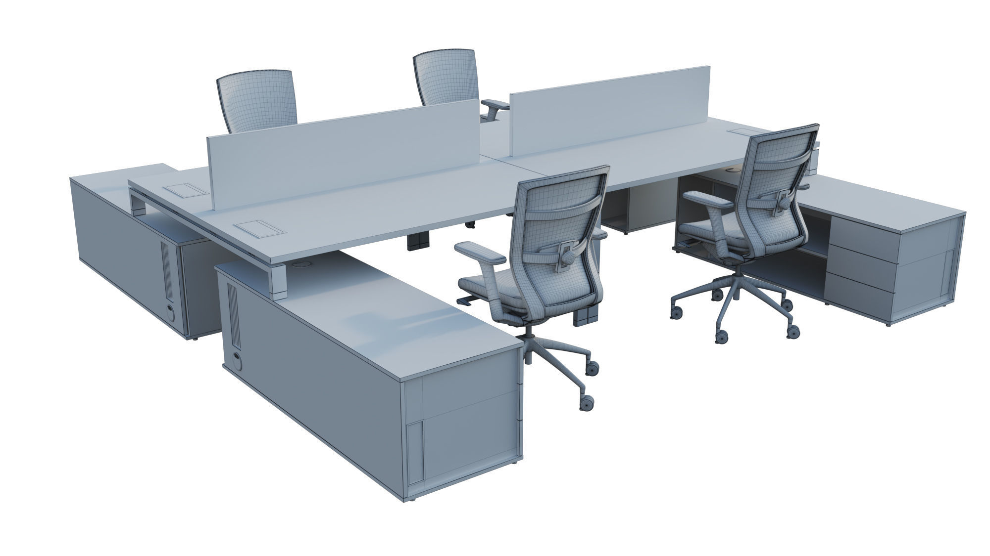 Workstation Desk 3D model | CGTrader