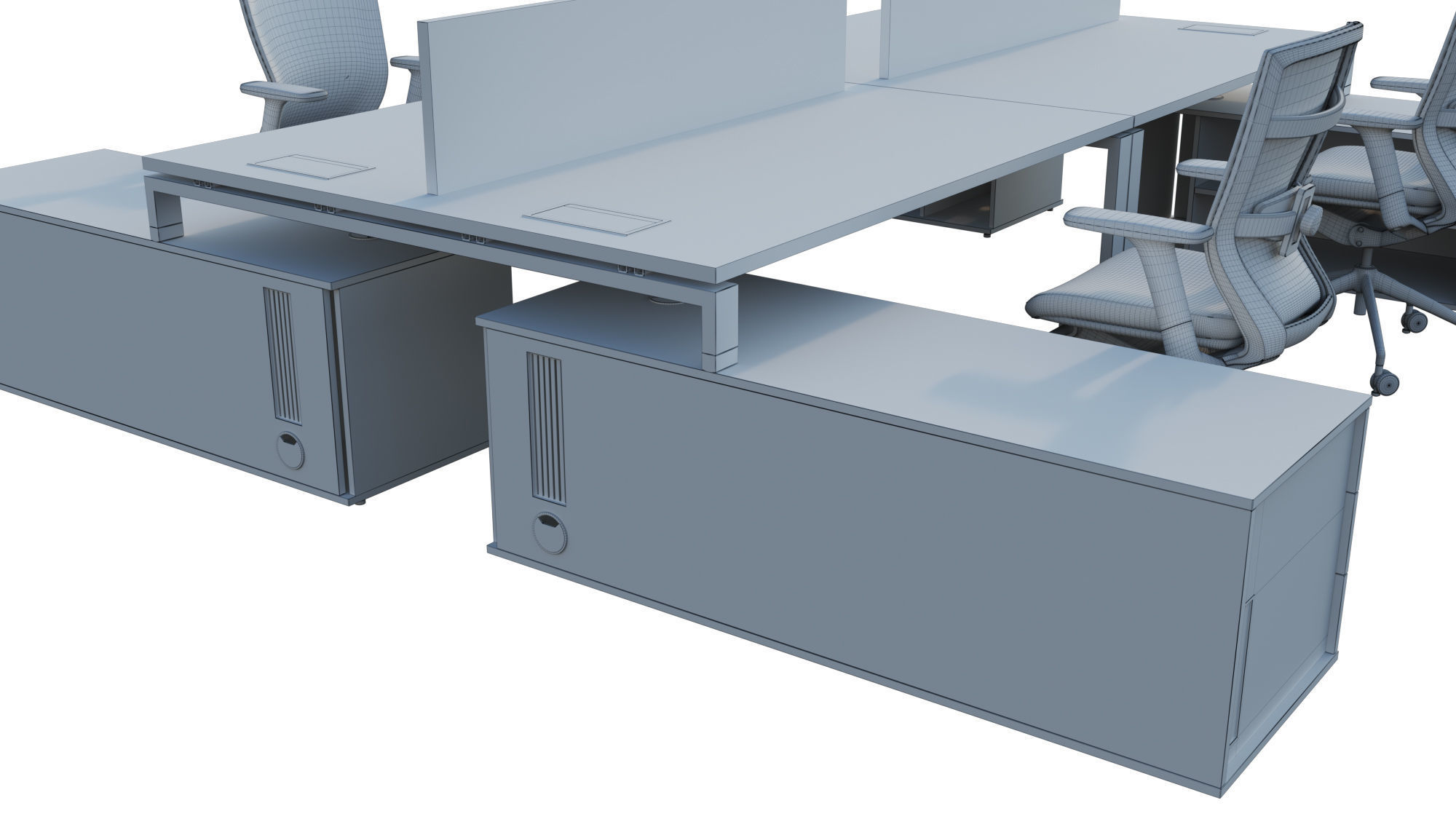 Workstation Desk 3D model | CGTrader