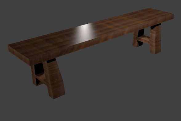 BENCH wooden free 3D model | CGTrader